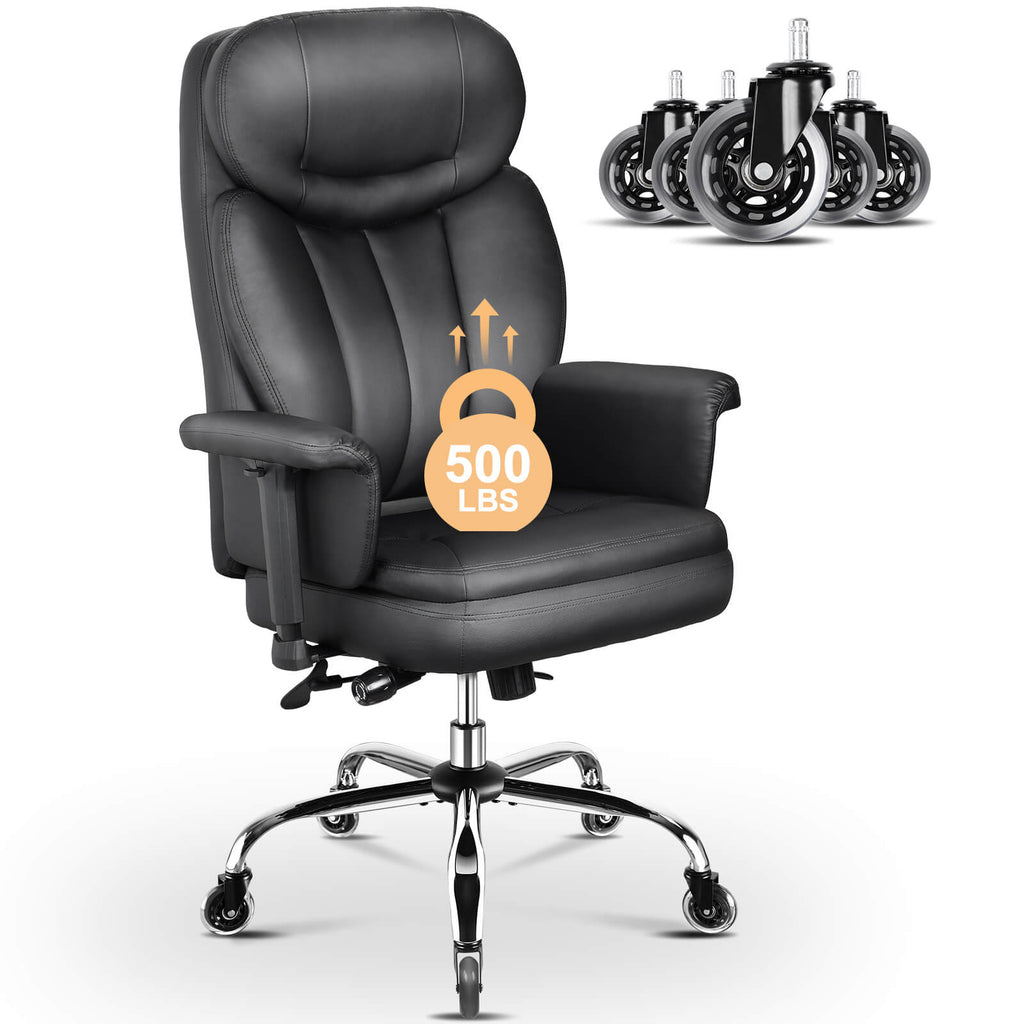 500lbs Big and Tall Office Chair for Heavy People with Lumbar Support ...