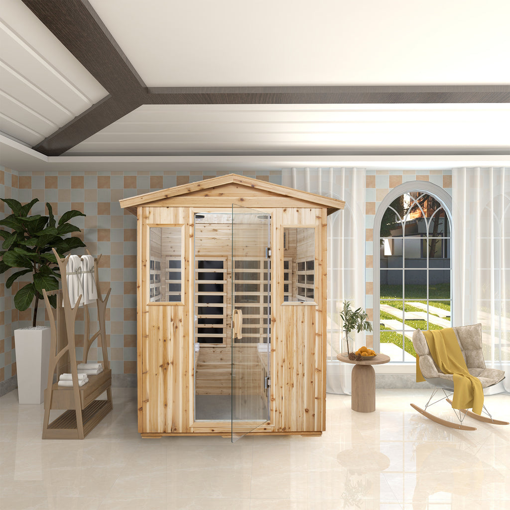 Outdoor Sauna Room Four Person Old fir Far-infrared Saunas – NOBLEMOOD
